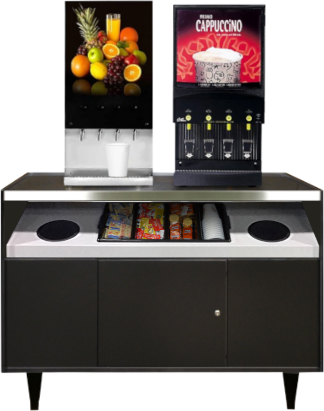 All State OCC490-TRSF Office Coffee Cart w/2-Trash Chutes Slant Front ...