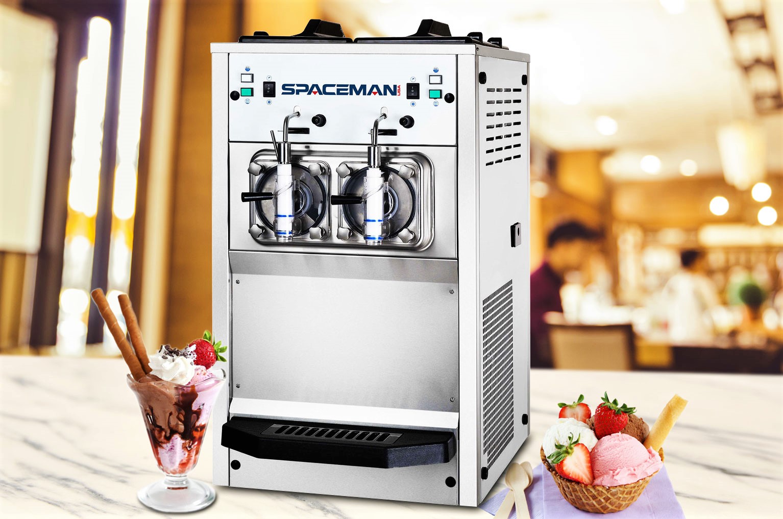 Spaceman 6455-C Frozen Beverage Counter Machine 2 Bowls