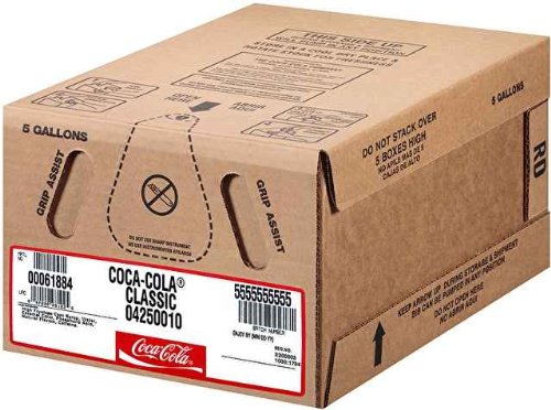 Coca Cola Classic Frozen Carbonated Beverage Bag In Box Syrup, 5 Gallons