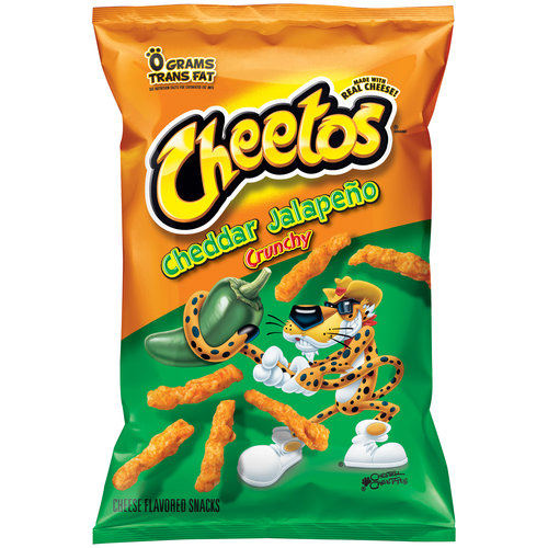 Cheetos Crunchy Jalapeno Cheddar Cheese Flavored Snack, Case of 64